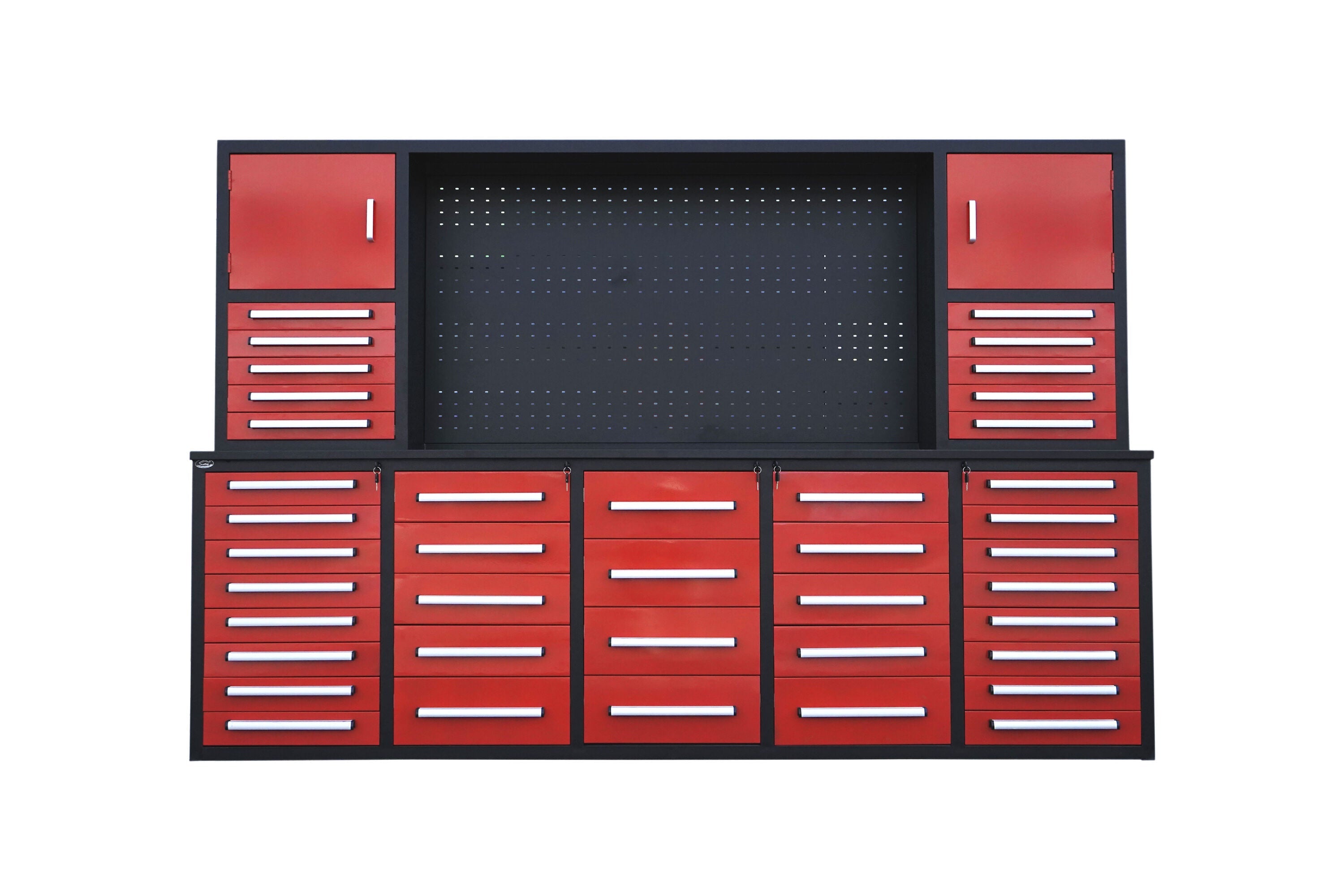 Steelman 10' Garage Cabinet Workbench (40 Drawers & 2 Cabinets ...